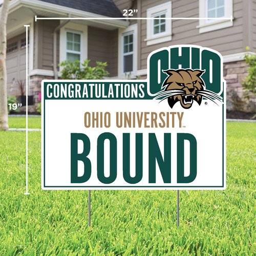 CONGRATULATIONS OHIO UNIVERSITY BOUND LAWN SIGN – Ohio Bobcat Fan Store
