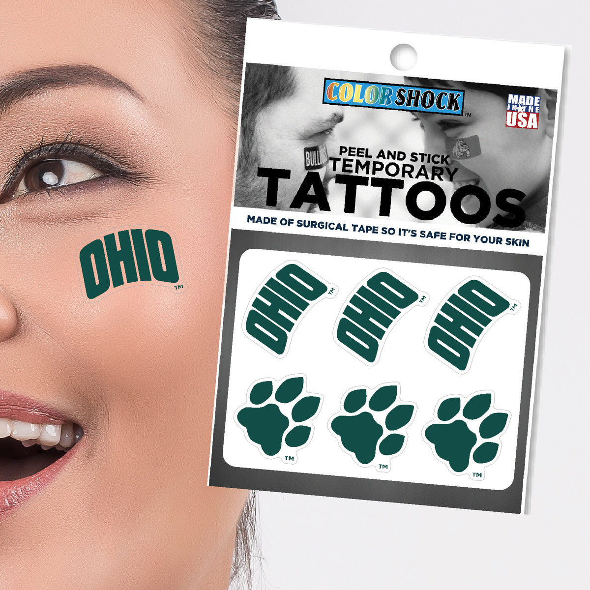 Ohio Face Decals in Green – Ohio Bobcat Fan Store
